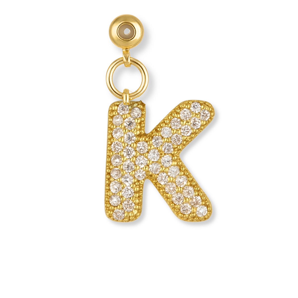 Bubble Letter Grip Charm Letter K – Kinsey Designs