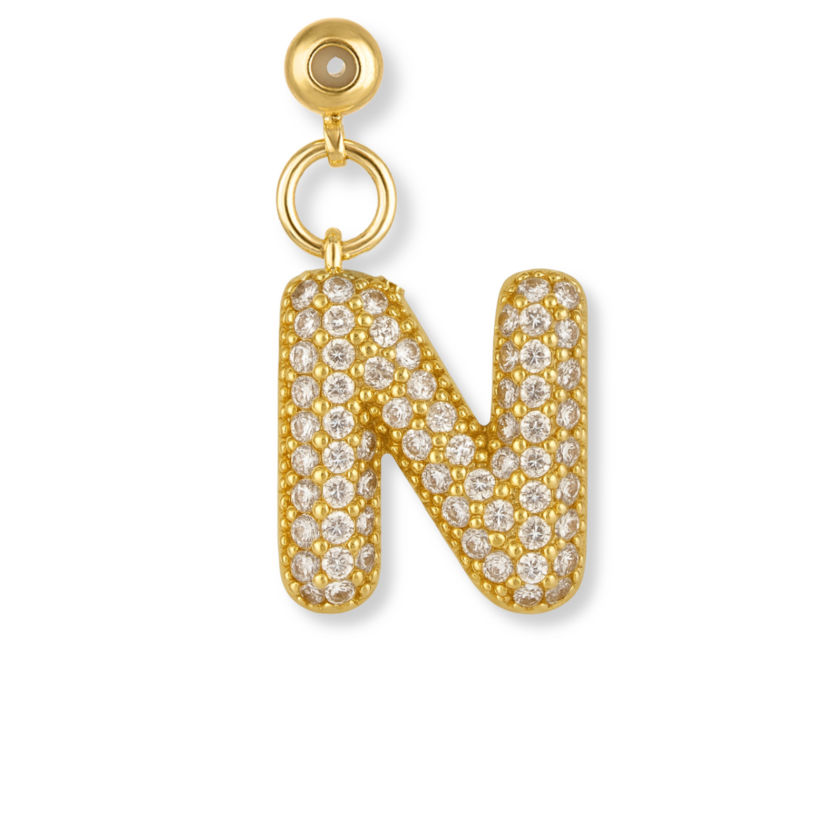 Bubble Letter Grip Charm Letter N – Kinsey Designs