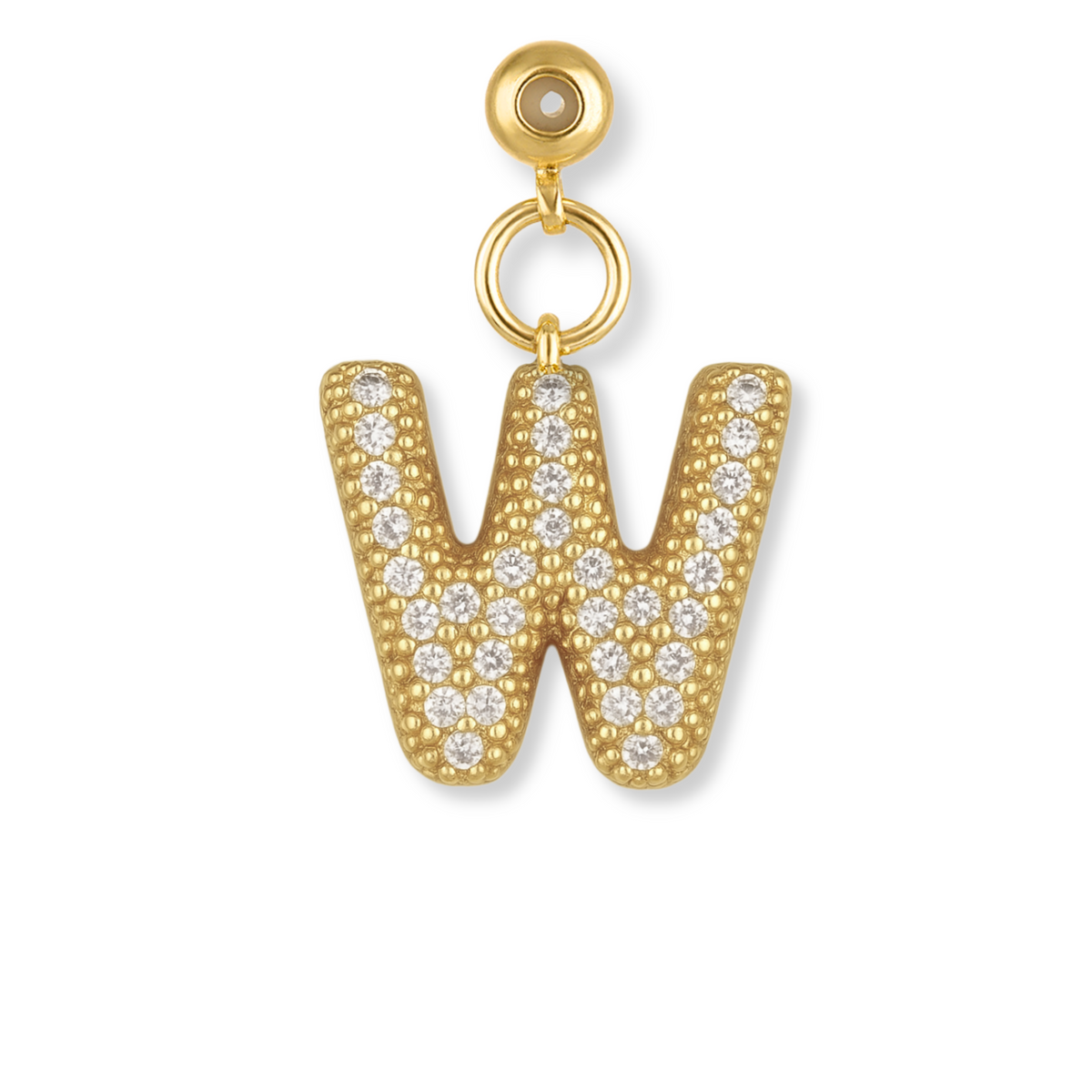 Bubble Letter Grip Charm Letter W – Kinsey Designs