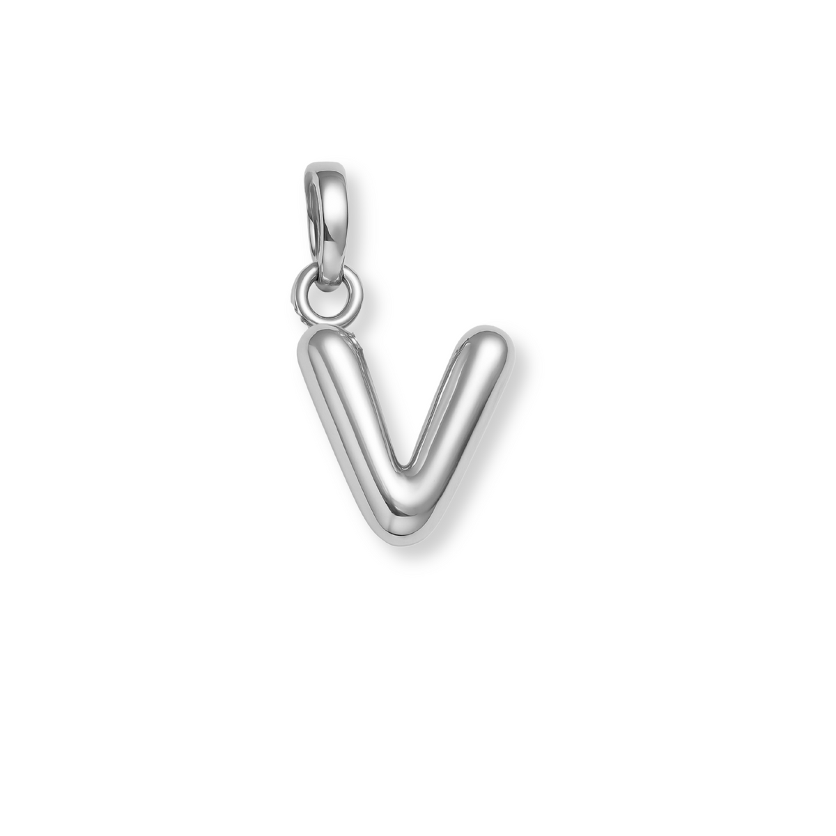 Silver Bubble Initial Clip Charm Letter V – Kinsey Designs