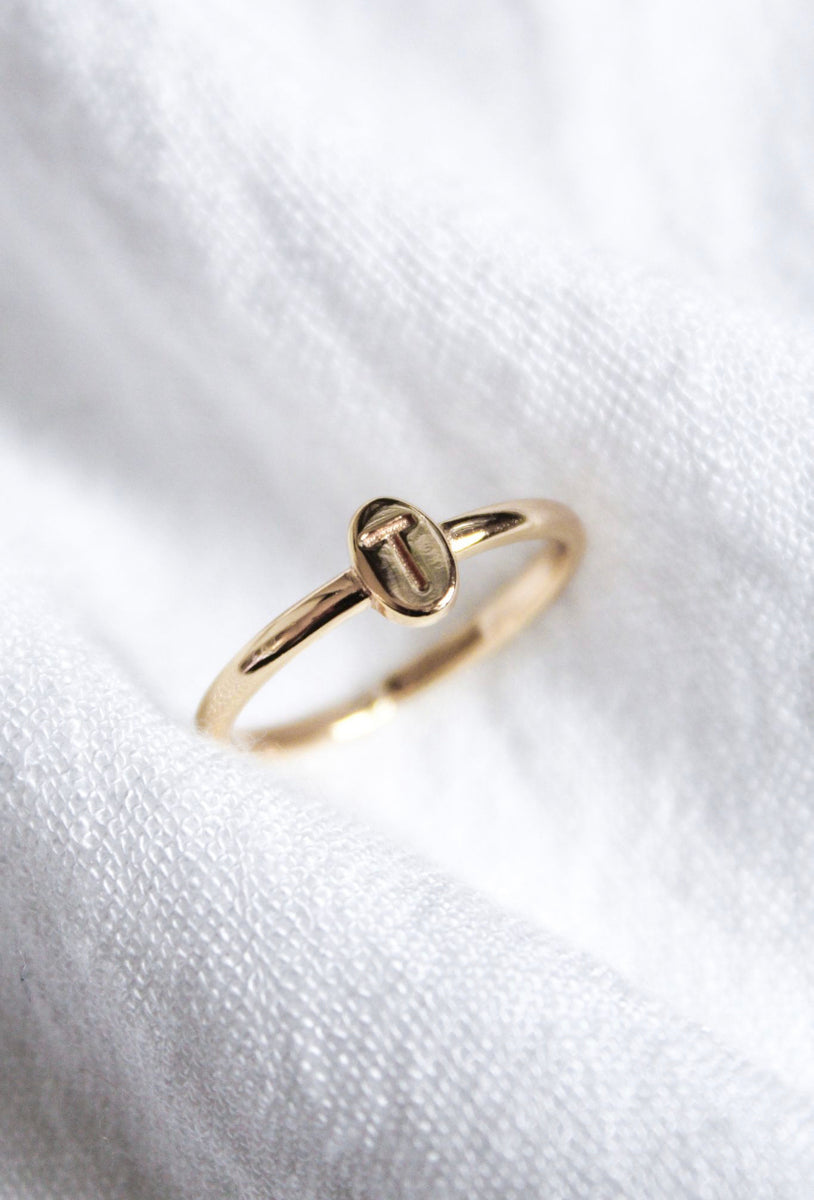 Kinsey Initial Ring Letter T – Kinsey Designs